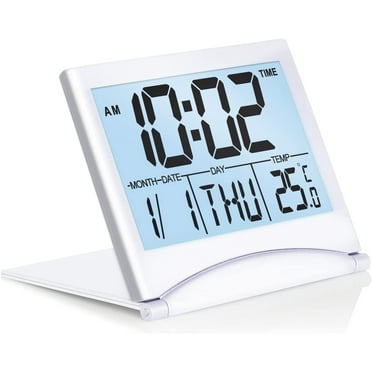 Betus Small Battery Powered Digital Travel Alarm Clock - Foldable ...