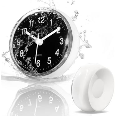 Battery Operated White Bathroom Shower Clock with Stand. Water ...