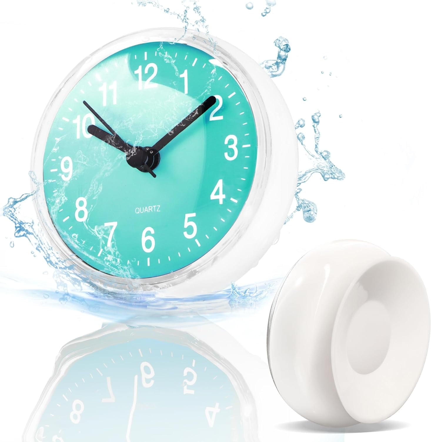 Betus Waterproof Bathroom Shower Clock with Large Suction Cup Battery ...