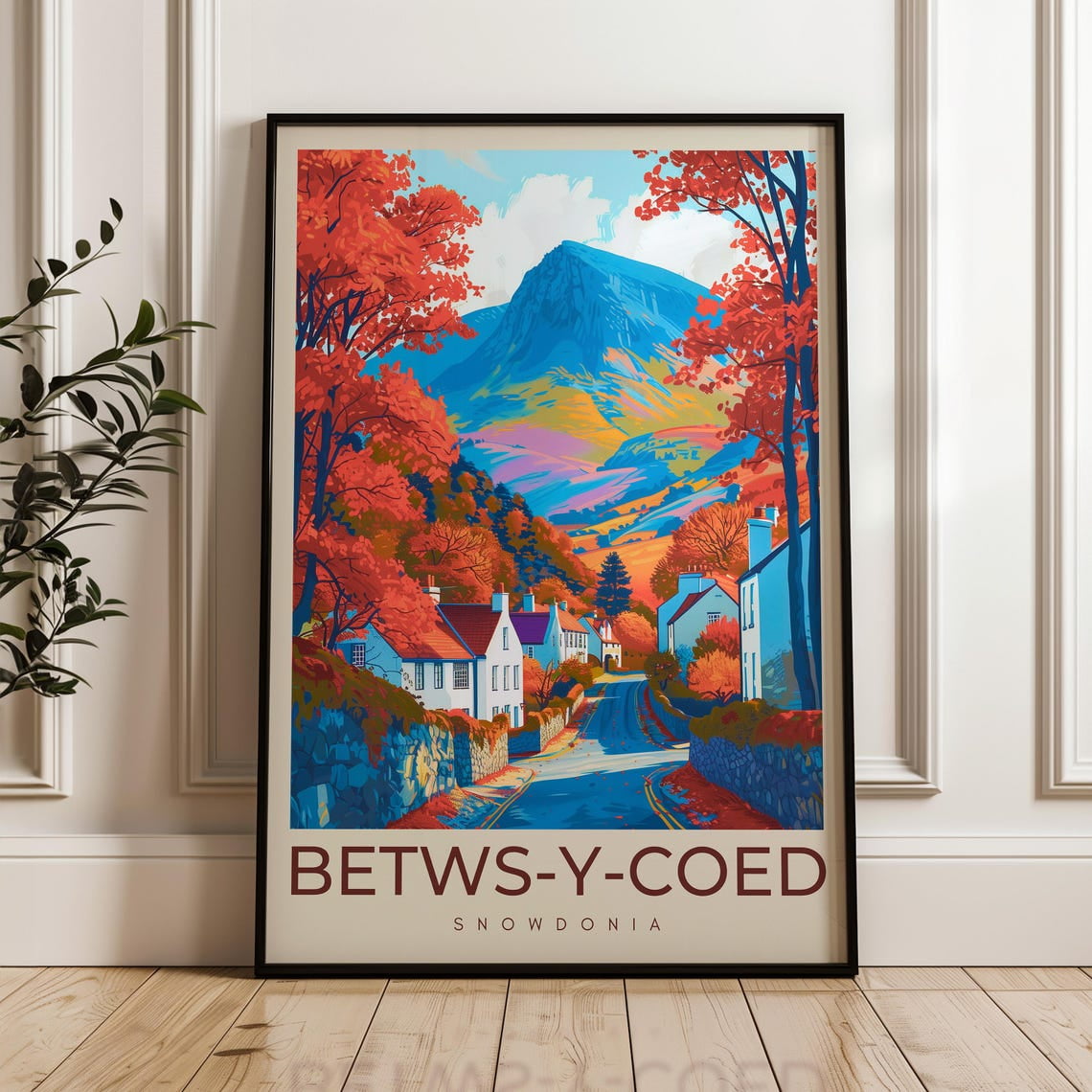 Betws-Y-Coed Travel Poster - Wales Wall Art Print, Illustration Poster ...
