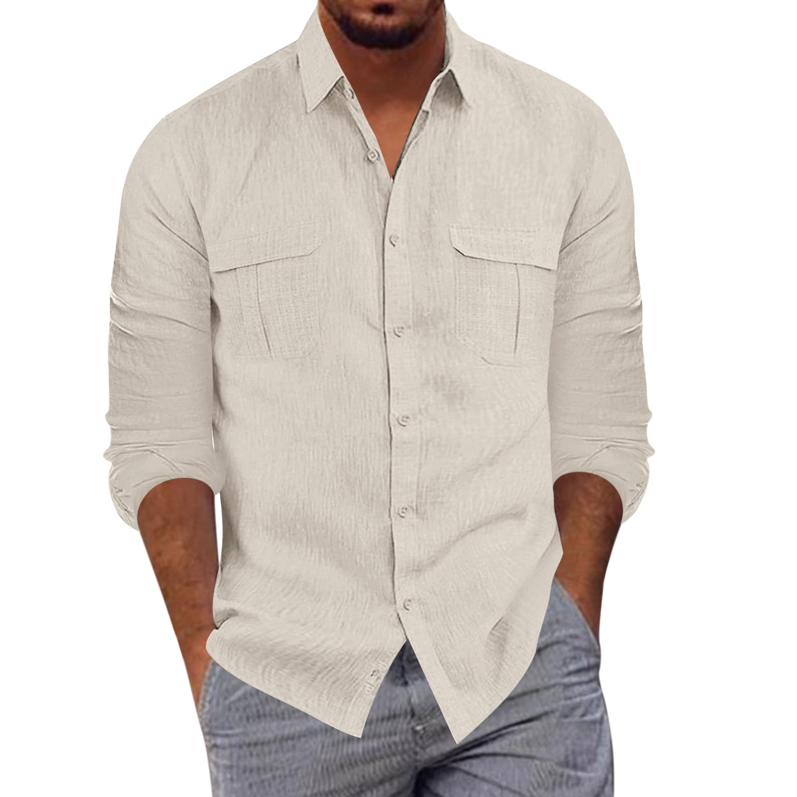 Beugl Mens Shirts Clearance, Mens Fashion Casual Lapel Neck Button Down ...