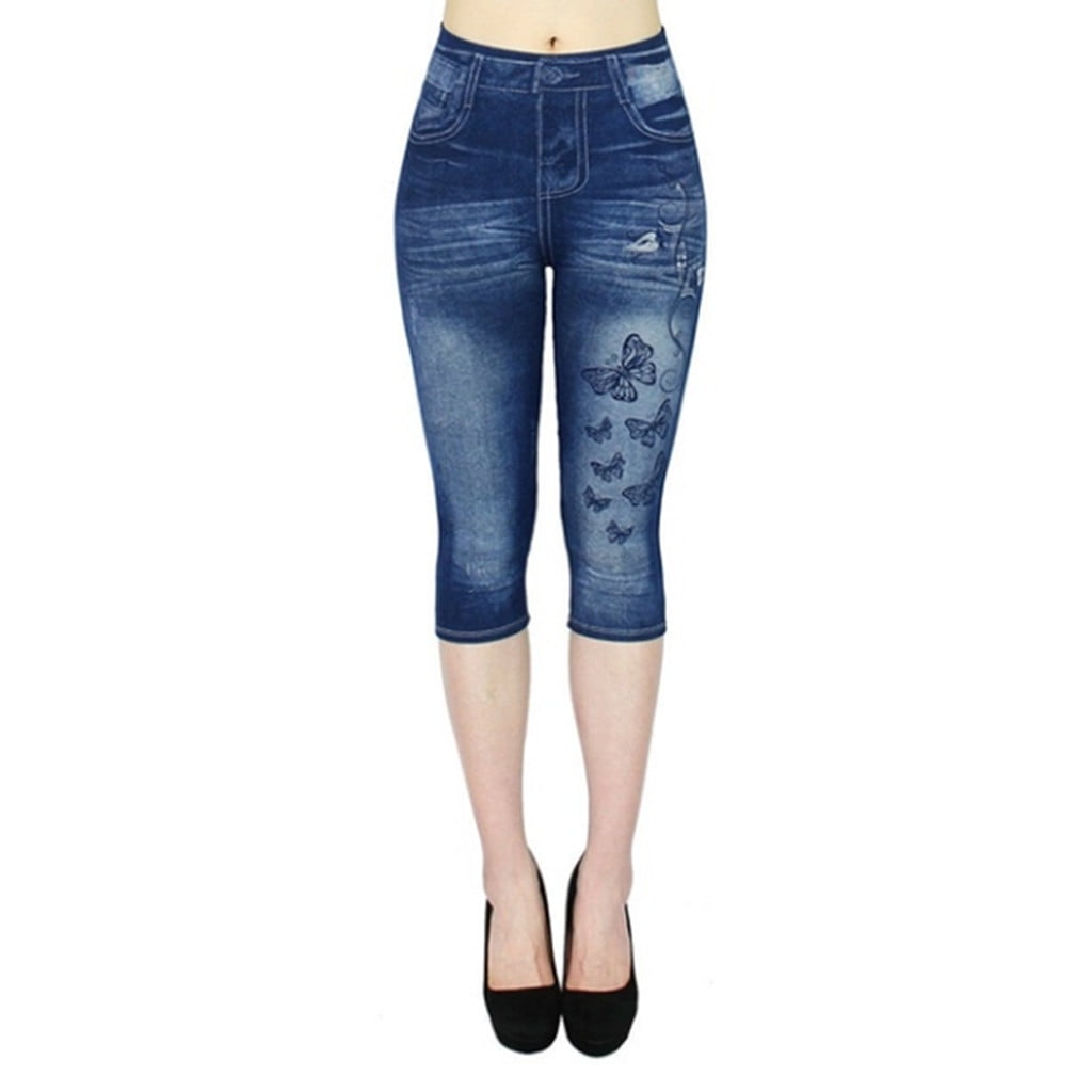 Beugl Womens Jeans Clearance, Women's Casual Butterfly Printed High ...