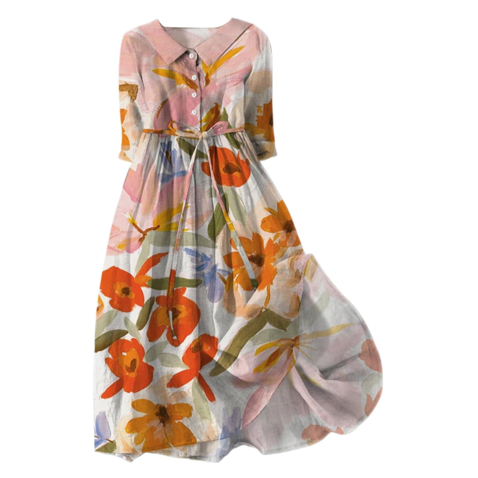 Beugl Womens Summer Dresses Clearance Womens Casual Retro Floral