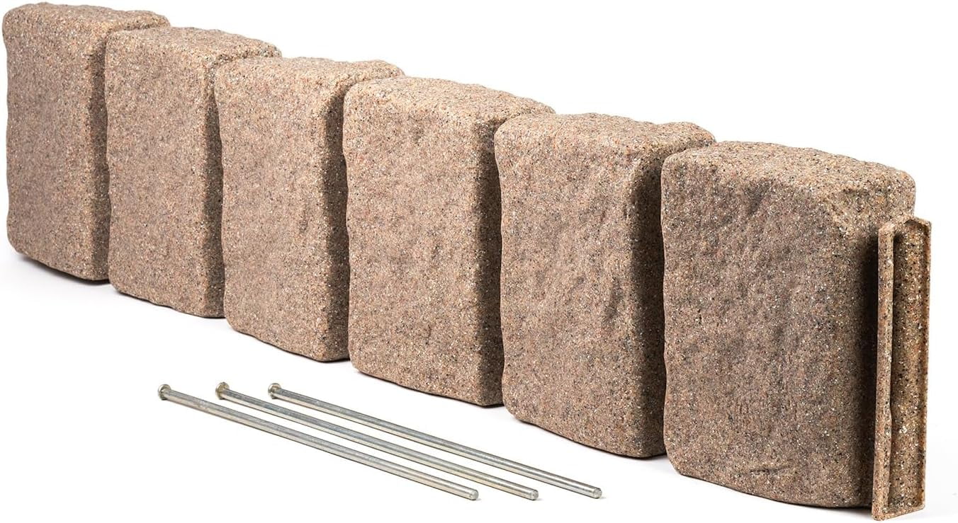 Beuta Landscape Edging | Garden Edging Border | Faux Stone Block XL for ...