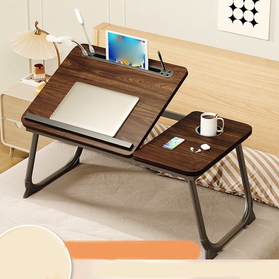 Beuway Foldable Laptop Desk with Adjustable Tray,USB Charge Port,Tablet ...