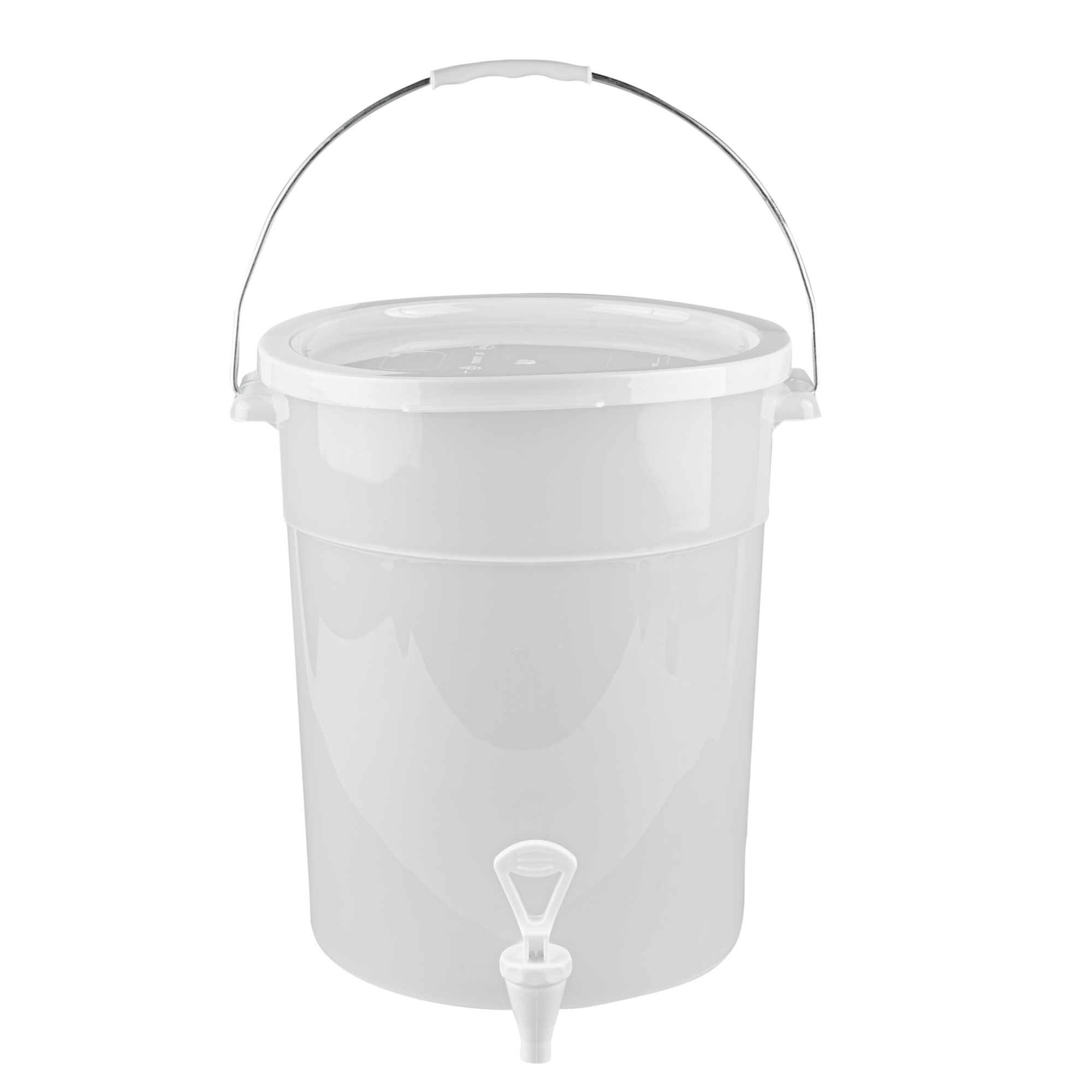 Bev Tek 6 gal Round Clear Plastic Beverage Dispenser - 12 1/4" x 12 1/4 ...