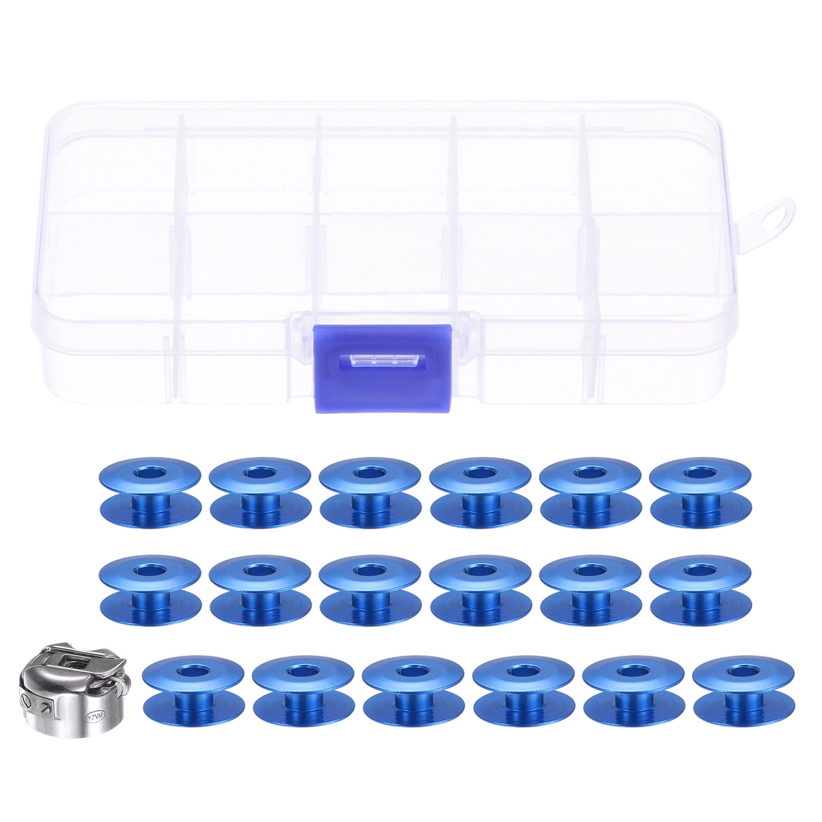 Bevel Aluminum Bobbins Set with Bobbin Case for Lockstitch Embroidery ...