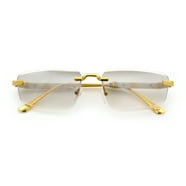 Leopard OG Gangster Rapper Rimless Wood Buffs Sunglasses Silver - Smoke ...