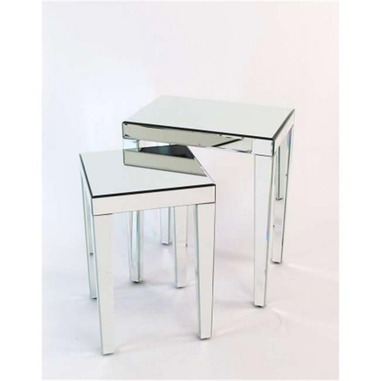 Beveled Mirror Nesting Tables - Set Of 2 - Walmart.com