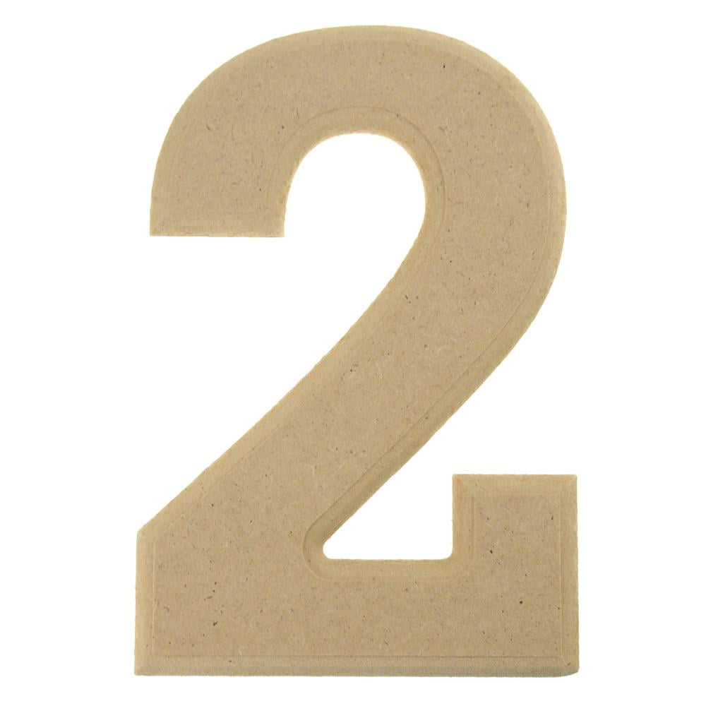 Beveled Wooden Number 2, Natural, 6-Inch - Walmart.com