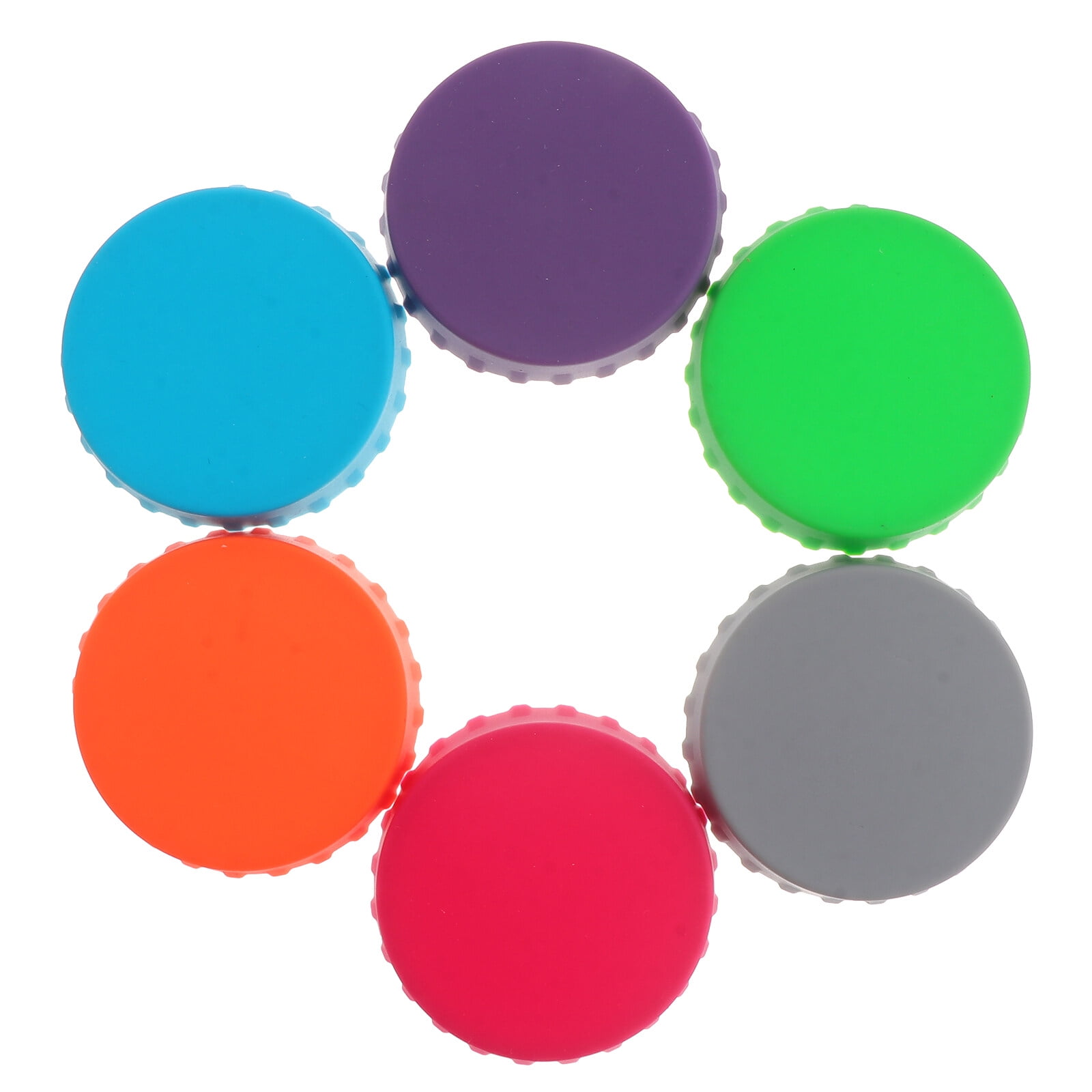 Foxnovo 6Pcs Silicone Beverage Can Protectors Multi Color Bottle Lid ...