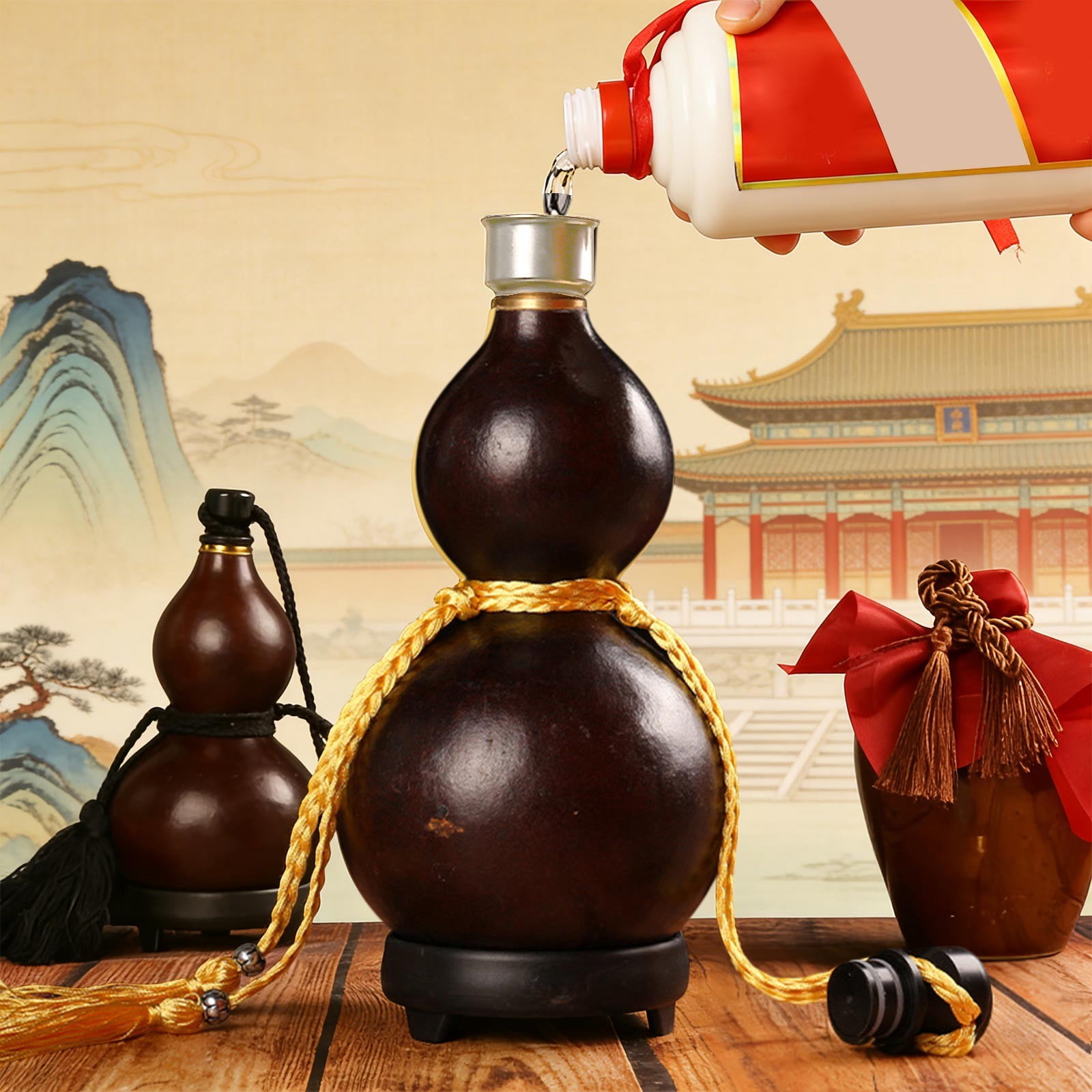 Beverage Container Water Bottle Role Playing Prop – Natural Gourd ...