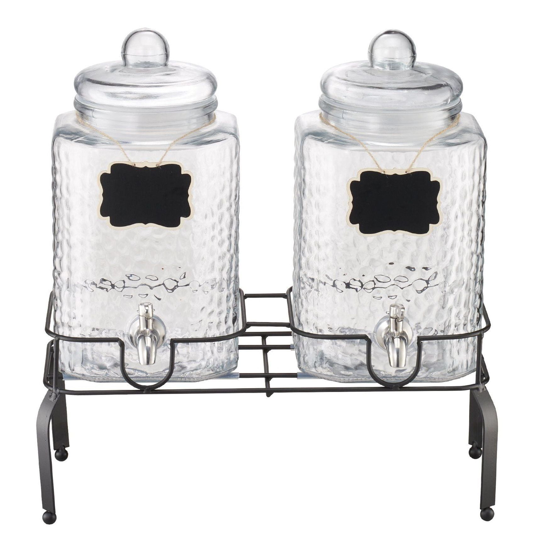 Beverage Dispenser 1.5 Gallon - Dual Cylinder Glass Drink Dispenser ...