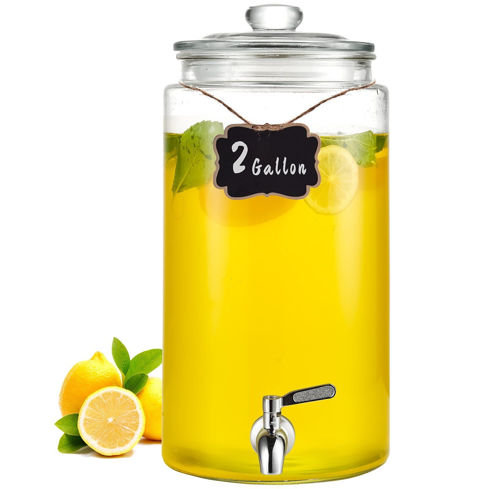 Beverage Dispenser, 2 Gallon Drink Dispensers for Parties, Glass Juice ...