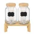 Beverage Dispenser 2 Gallon, Glass Drink Dispensers with Stand & Spigot ...