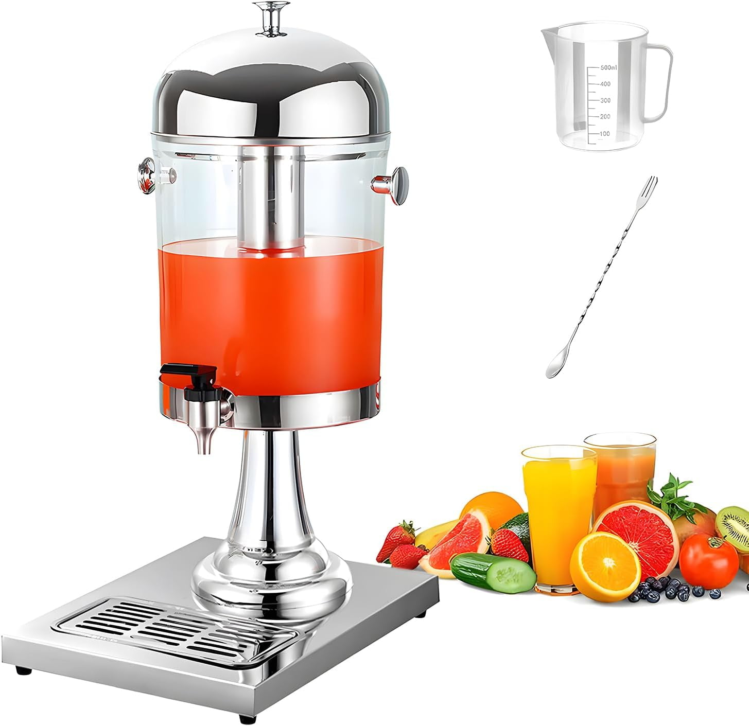 Beverage Dispenser with Stand, 2.2 Gallon/8L Stainless Steel Leakproof ...