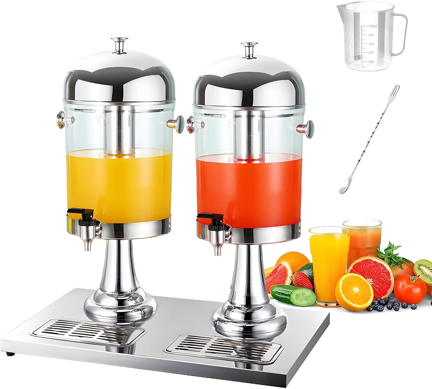 Beverage Dispenser with Stand, 4.4 Gallon/16L Stainless Steel Leakproof ...