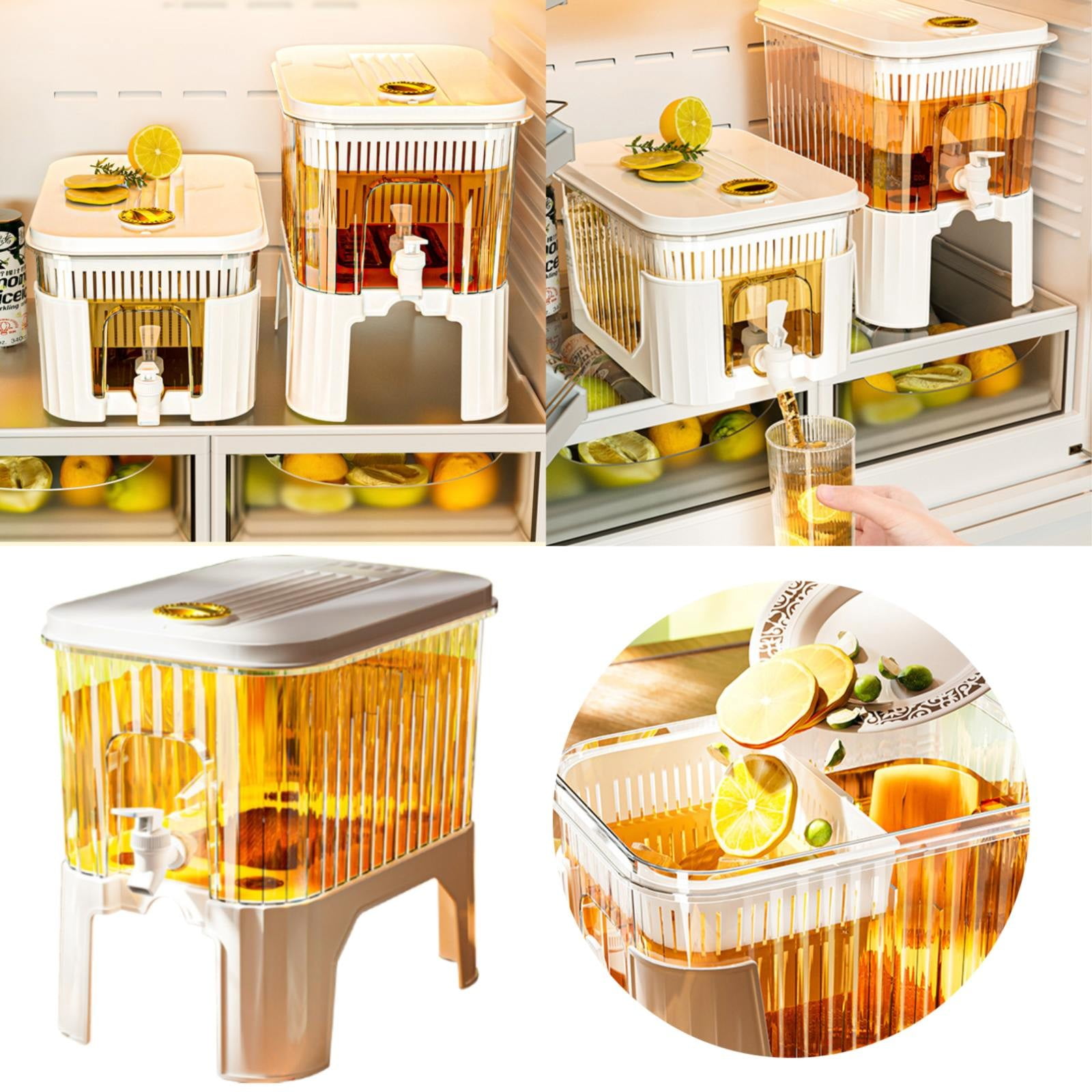 Beverage Dispensers 1 Gallon Clear Beverage Dispenser for Fridge ...