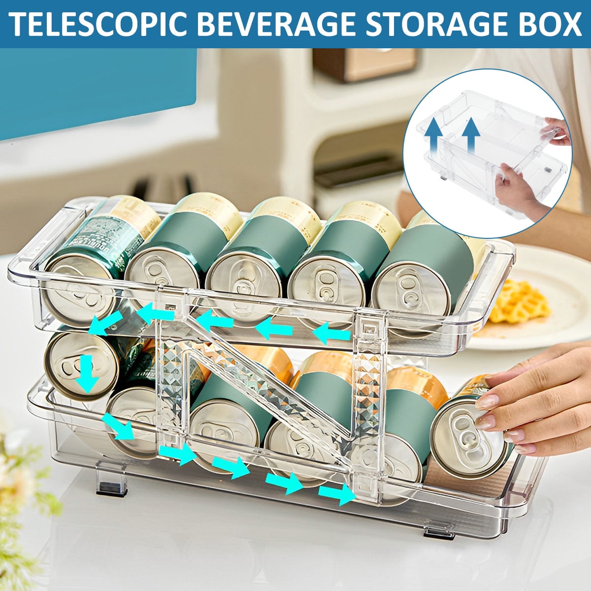Beverage Holder for Refrigerator Automatic Rolling Refrigerator ...