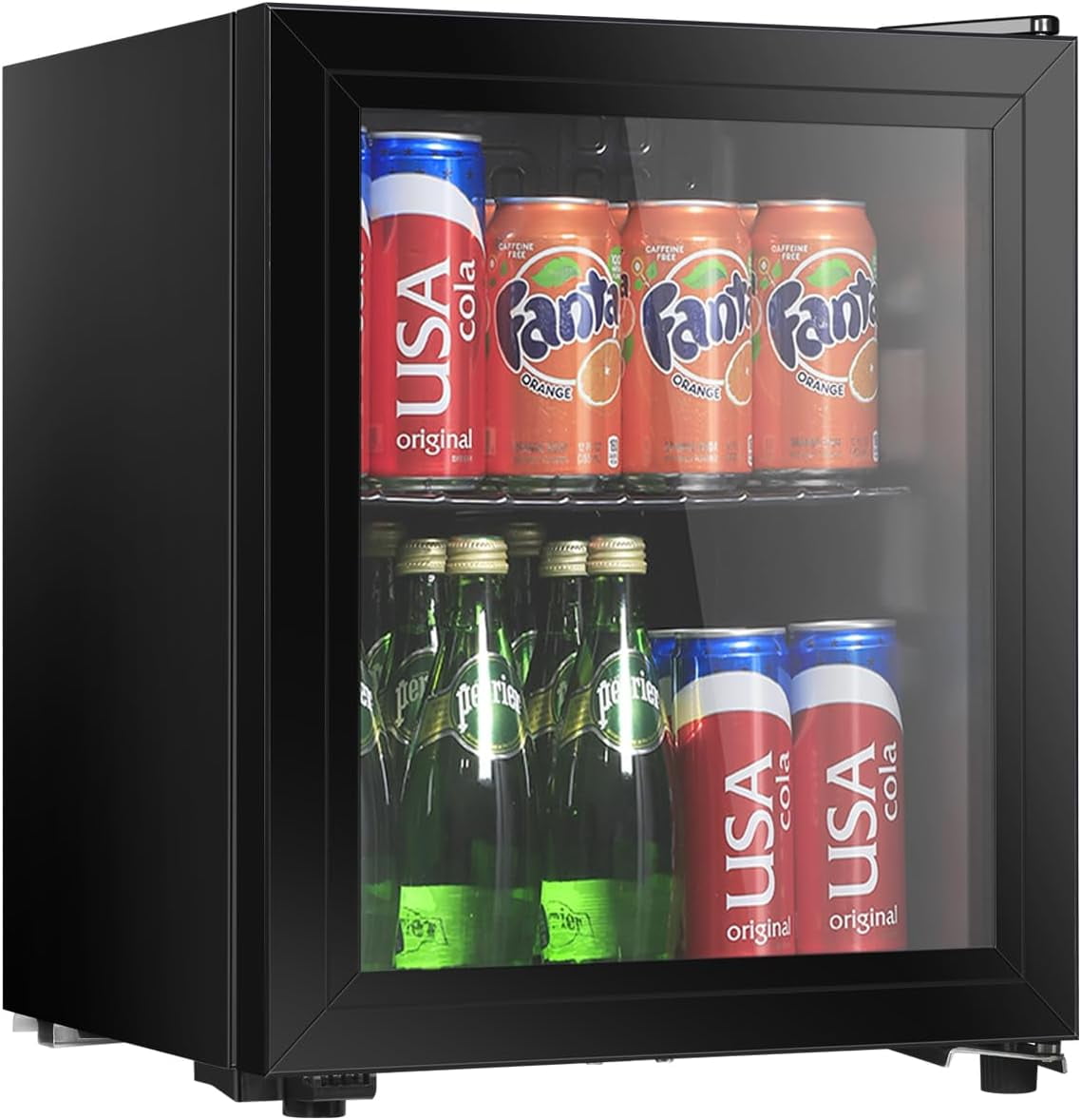 Beverage Refrigerator, 1.3 Cu.Ft, Mini Fridge with Glass Door for Soda ...