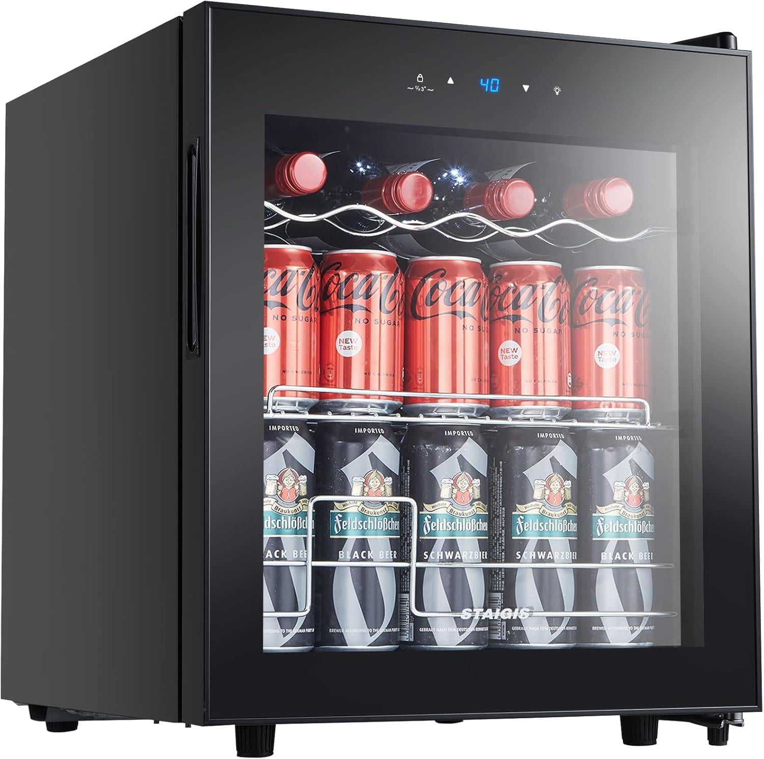 Beverage Refrigerator, 1.6 Cu.ft Mini Fridge w/ 45 Can Capacity, Small ...