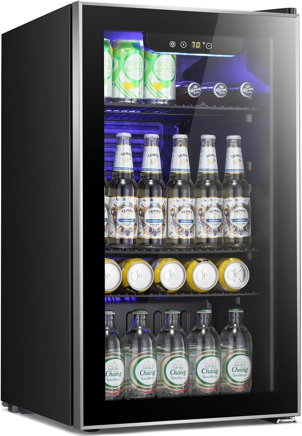 Beverage Refrigerator -120 Can Mini Fridge for Soda Beer or Wine,Small ...