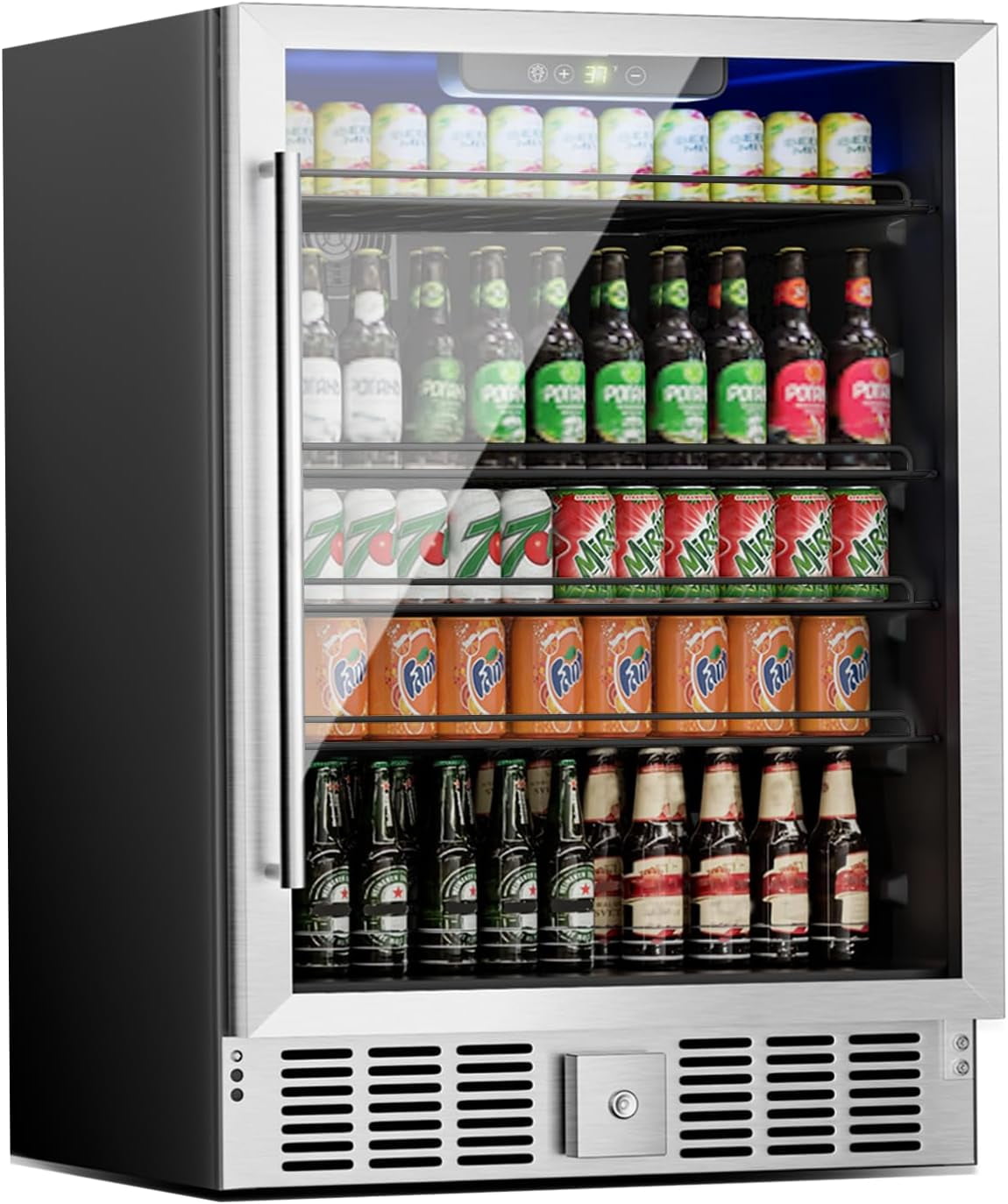 Beverage Refrigerator Compact, Fridge with Front Door for Soda, Beer or ...