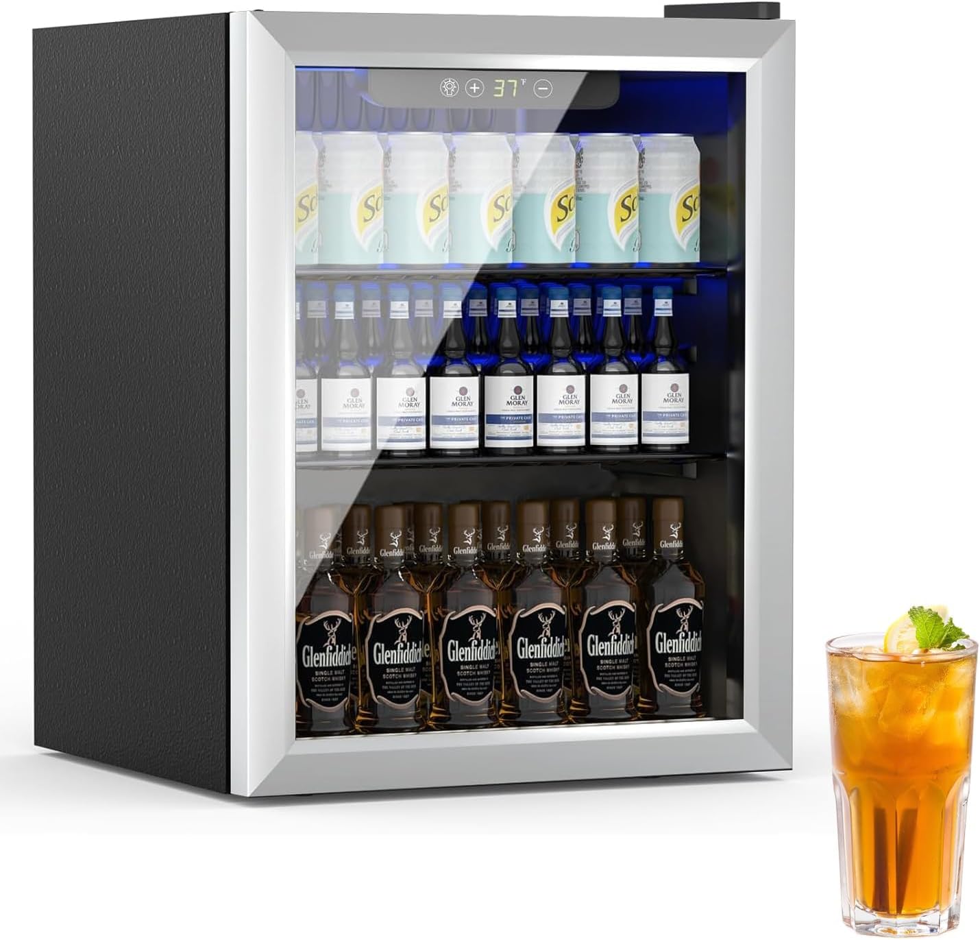 Beverage Refrigerator Compact, Fridge with Front Door for Soda, Beer or ...