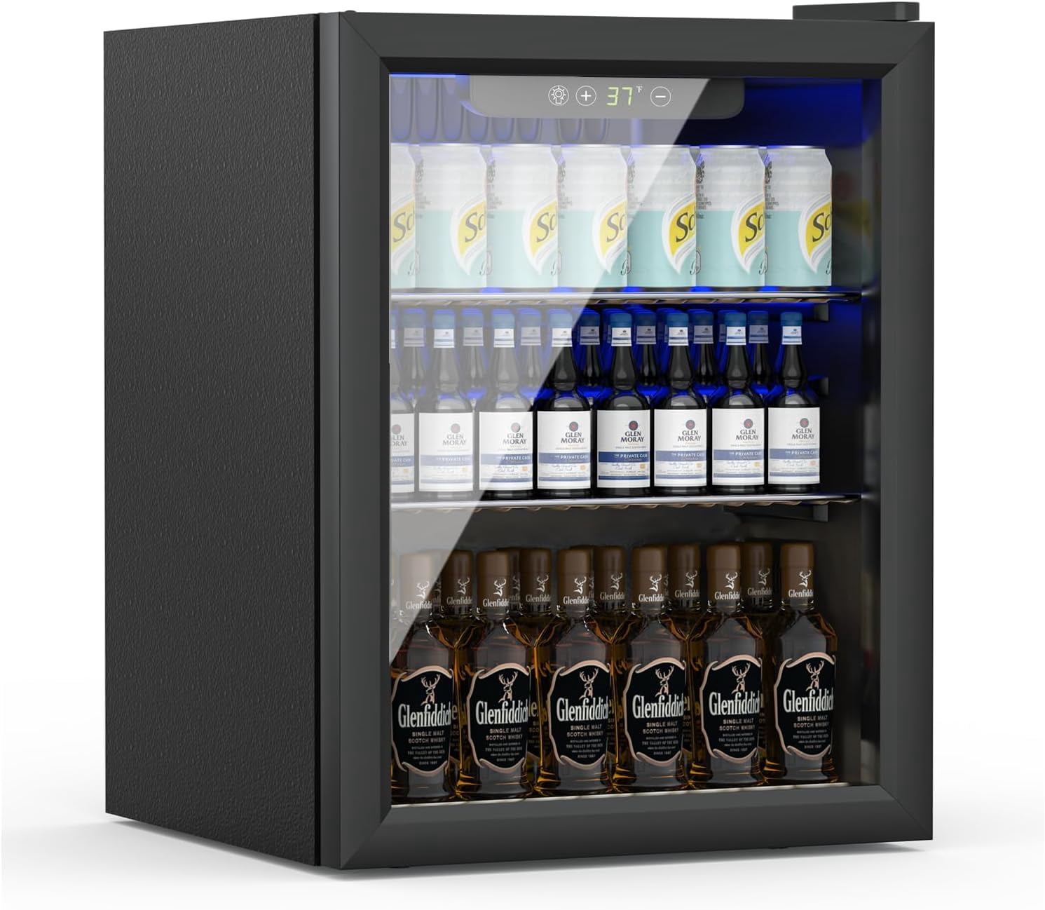 Beverage Refrigerator Compact, Fridge with Front Door for Soda, Beer or ...