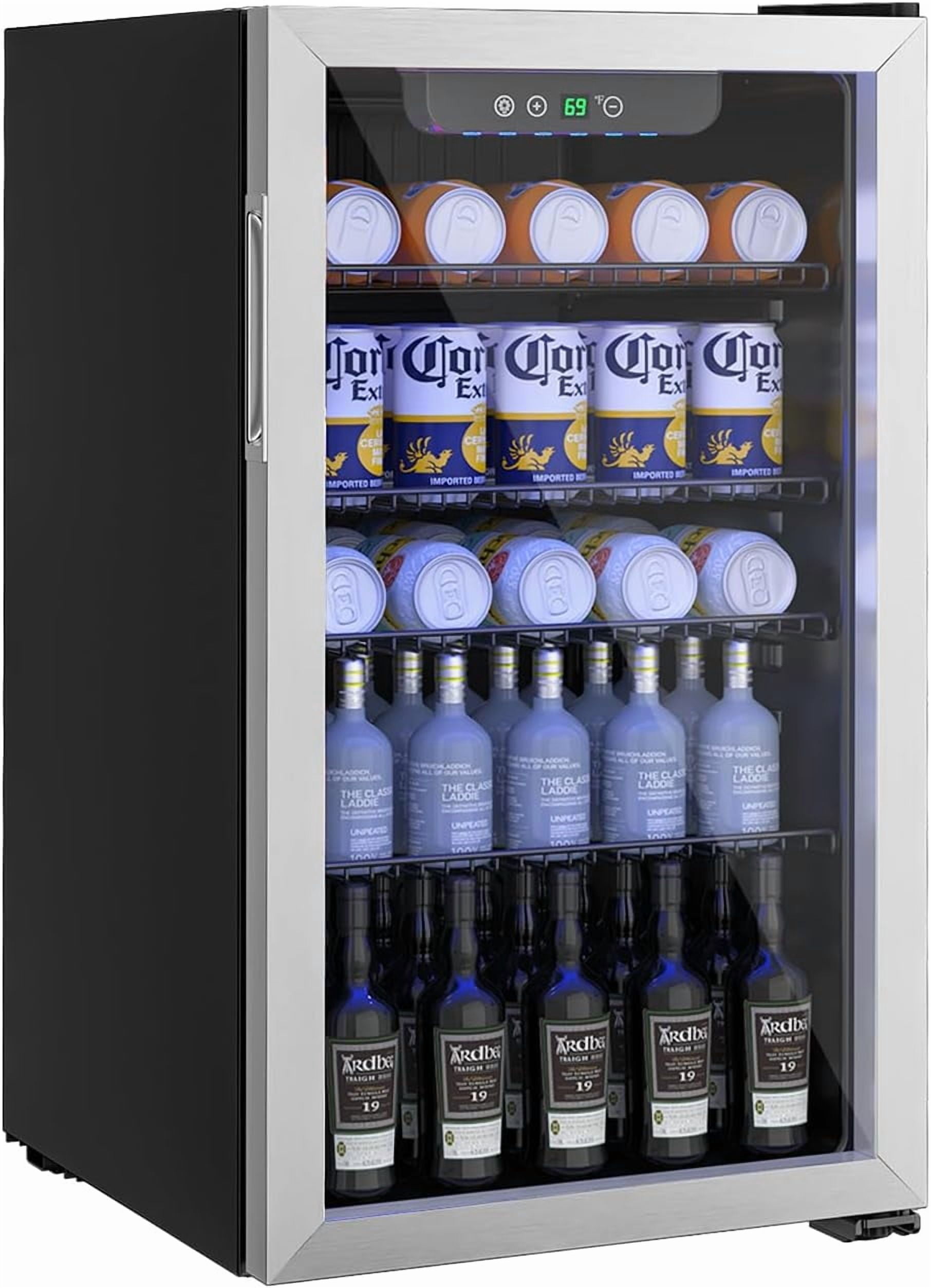 Beverage Refrigerator and Cooler, 110 Can/3.1 Cu Ft Mini Fridge with ...