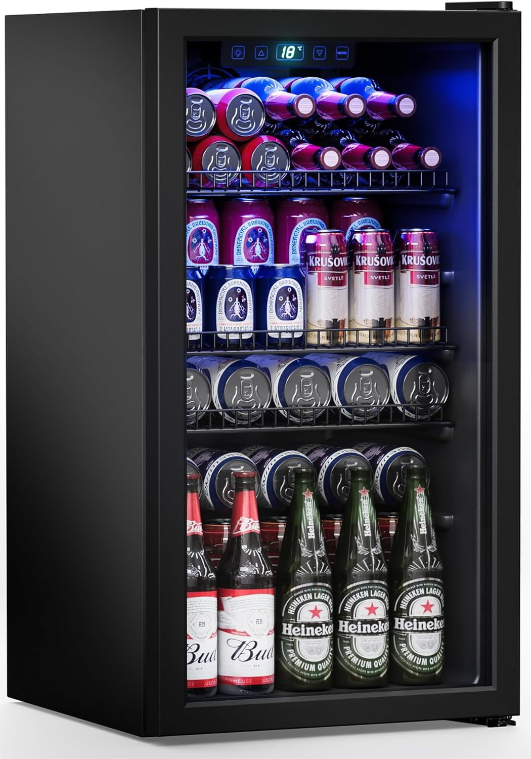 Beverage Refrigerator Cooler-120 Cans Freestanding Mini Fridge Cooler ...