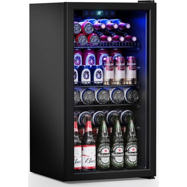 4.5 Cu.ft Beverage Refrigerator Cooler, 145 Can Mini Fridge with ...