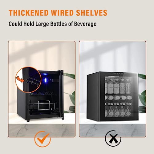 Beverage Refrigerator Mini Small Fridge 75 Cans Drink/Wine/Beer Cooler ...