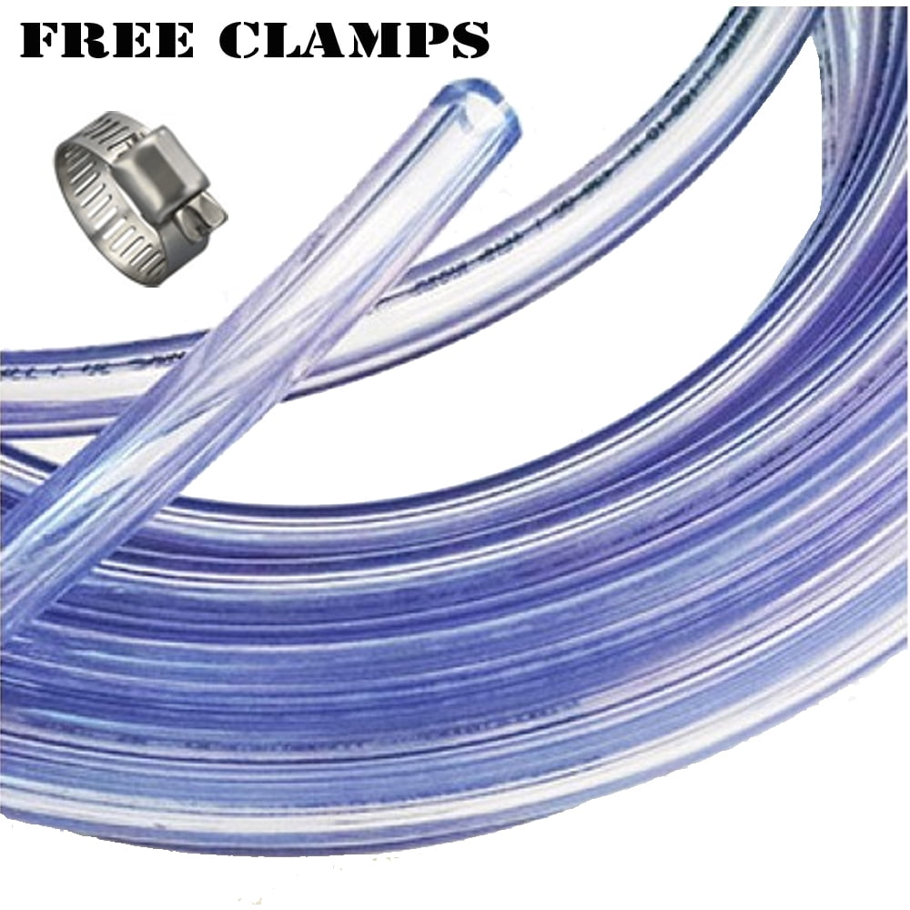 Beverage Tubing 1/4" 5ft Free Clamps Kegerator Draft Beer Homebrew Tap ...