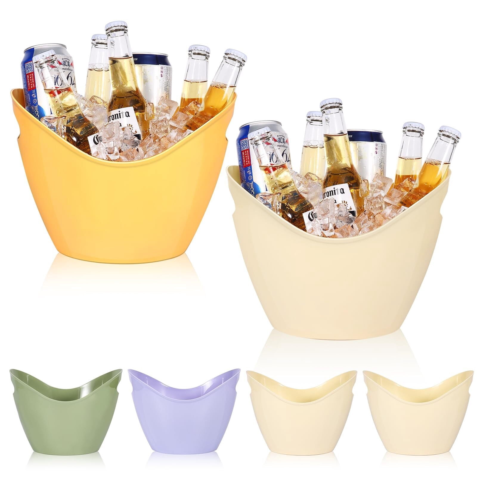 Beverage Tubs for Parties Plastic Ice Bucket for Cocktail Bar Clear ...