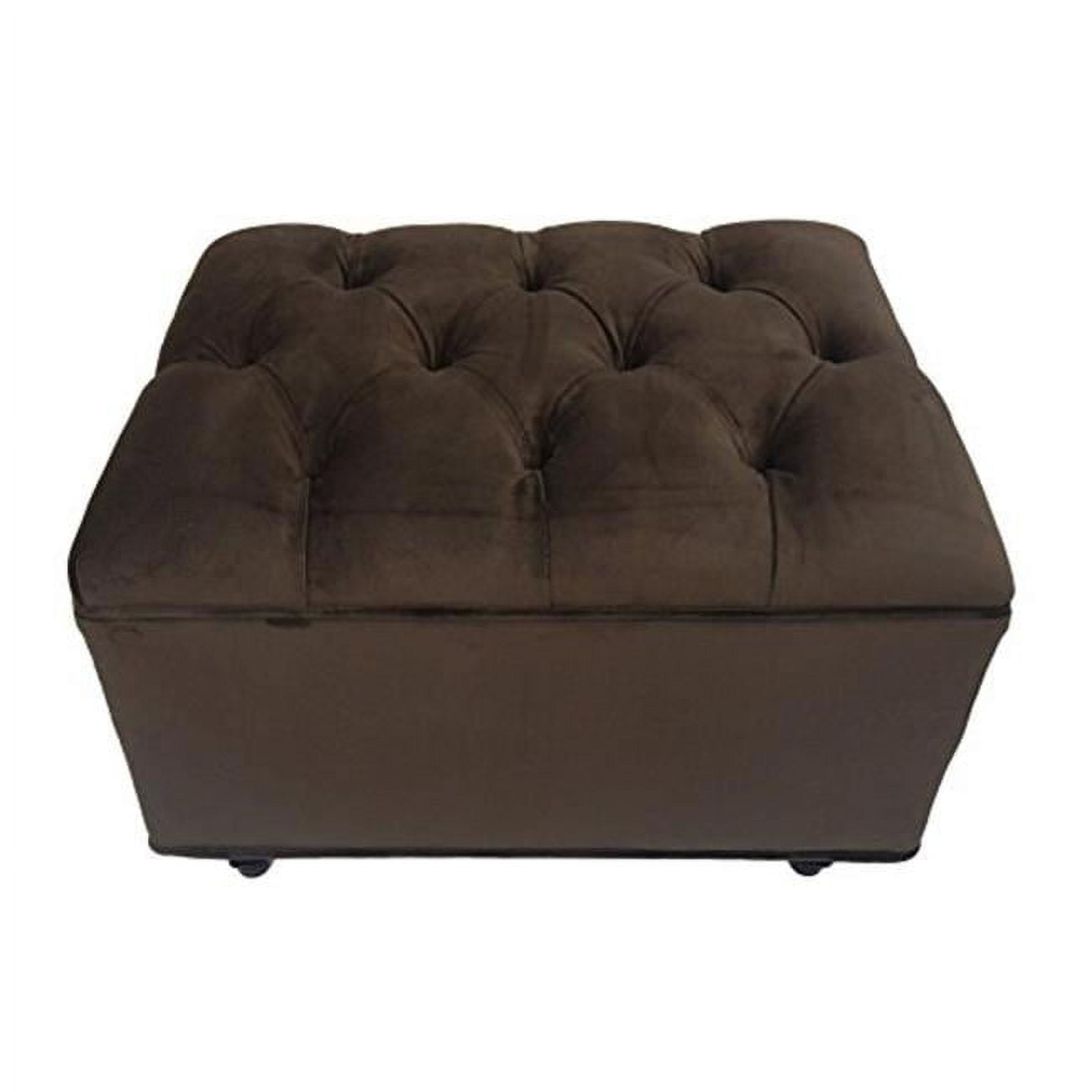 Beverly Fine Furniture 90329 Tr-s Chic Ottoman Chocolate Bella Velvet - Walmart.com
