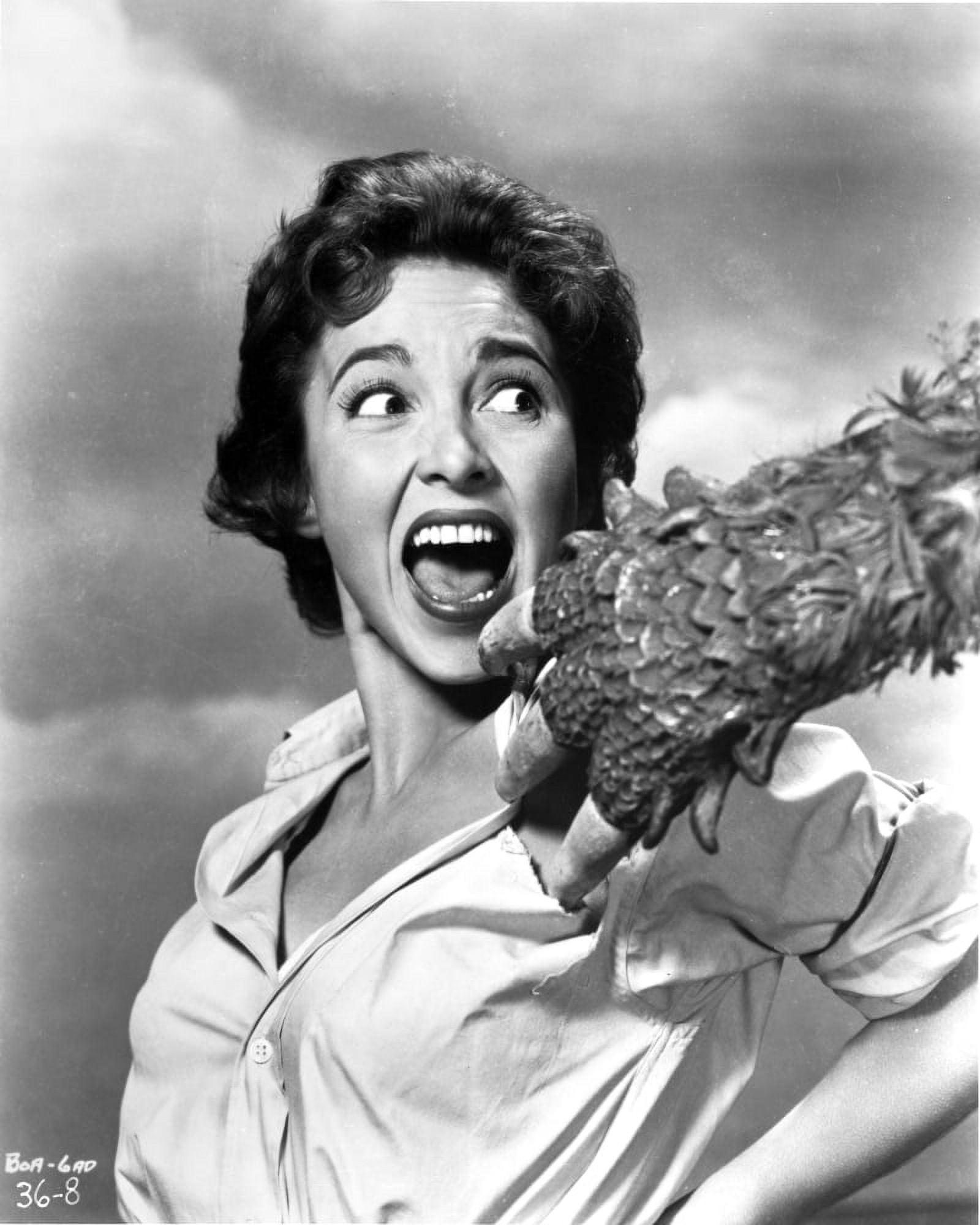 Beverly Garland Looking Away with Mouth Wide Open wearing Dress ...
