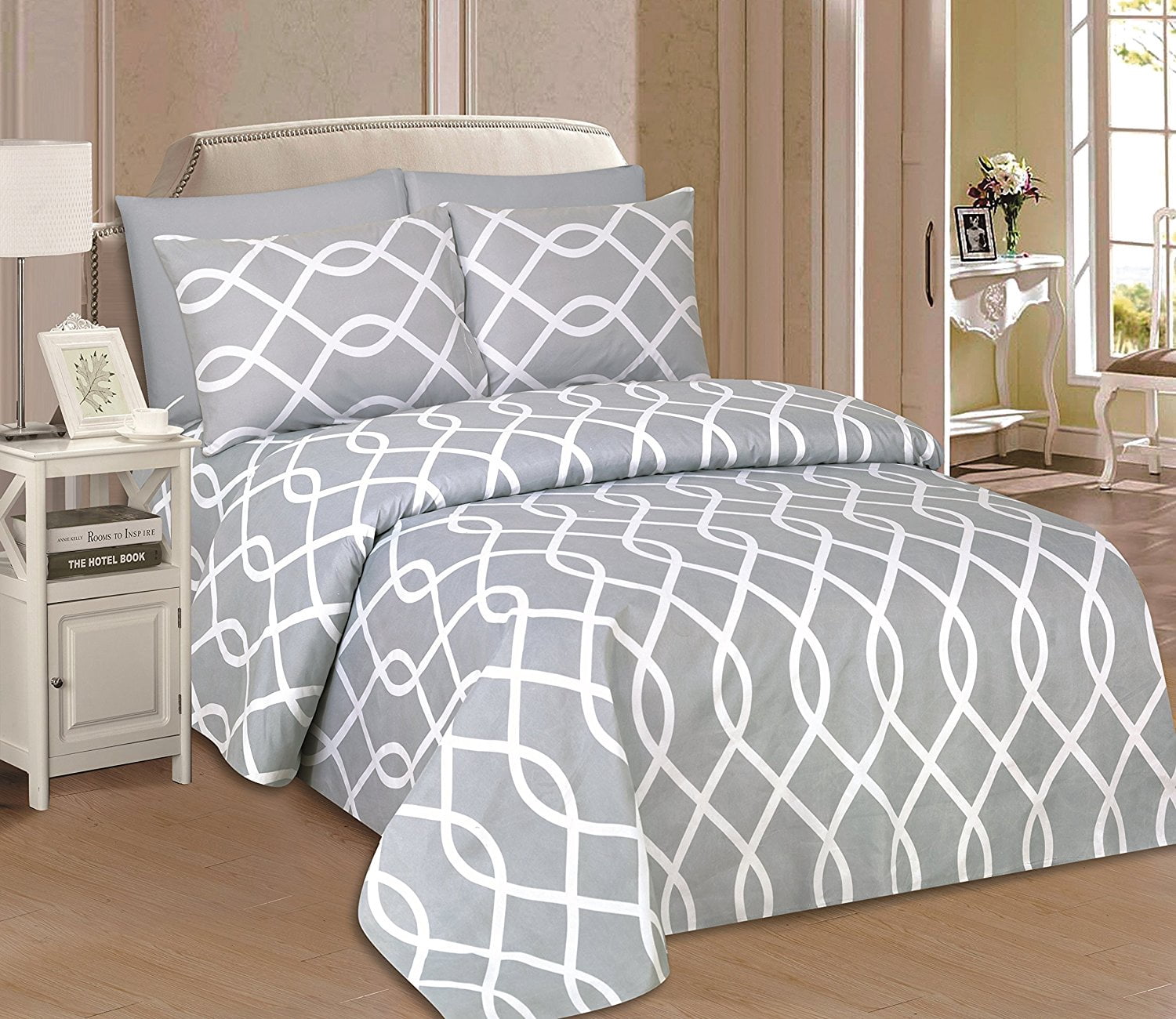 Beverly Hills 1800 Series Ultra-Soft Printed 6 PC Sheet Set (CalKing ...