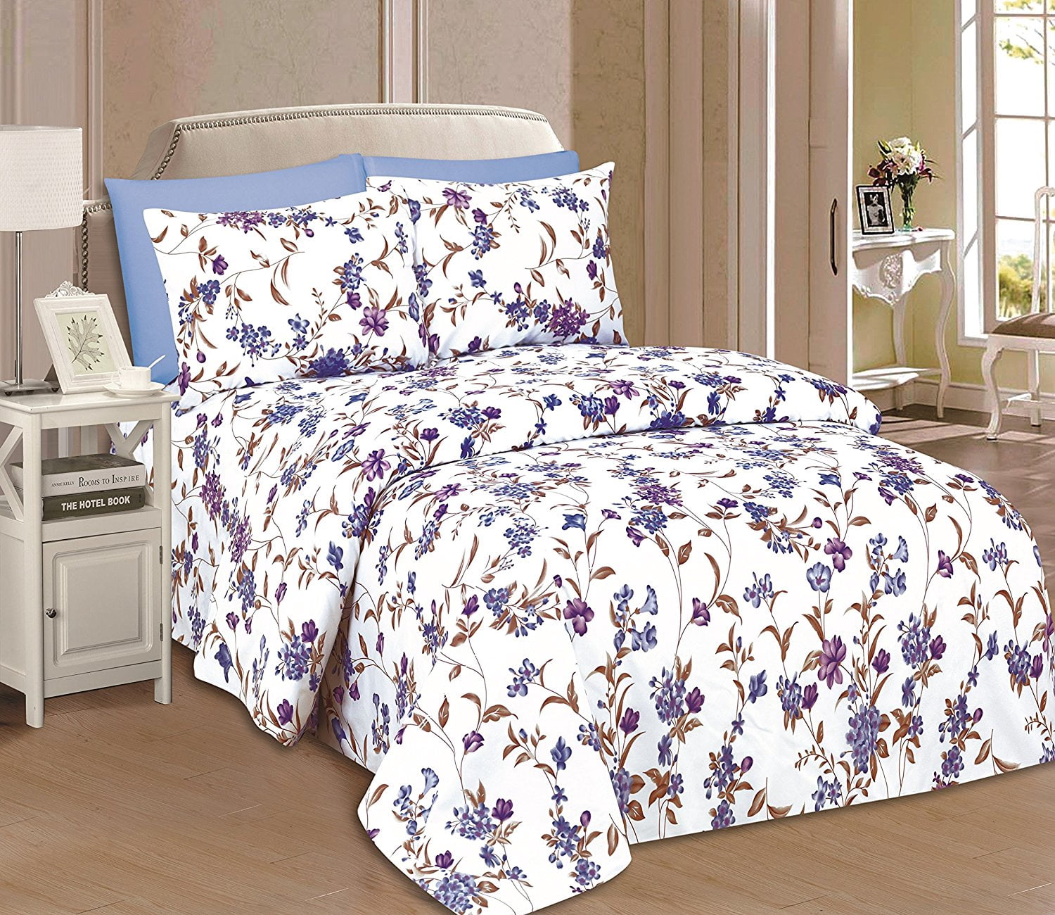 Beverly Hills 1800 Series Ultra-Soft Printed 6 PC Sheet Set (CalKing ...