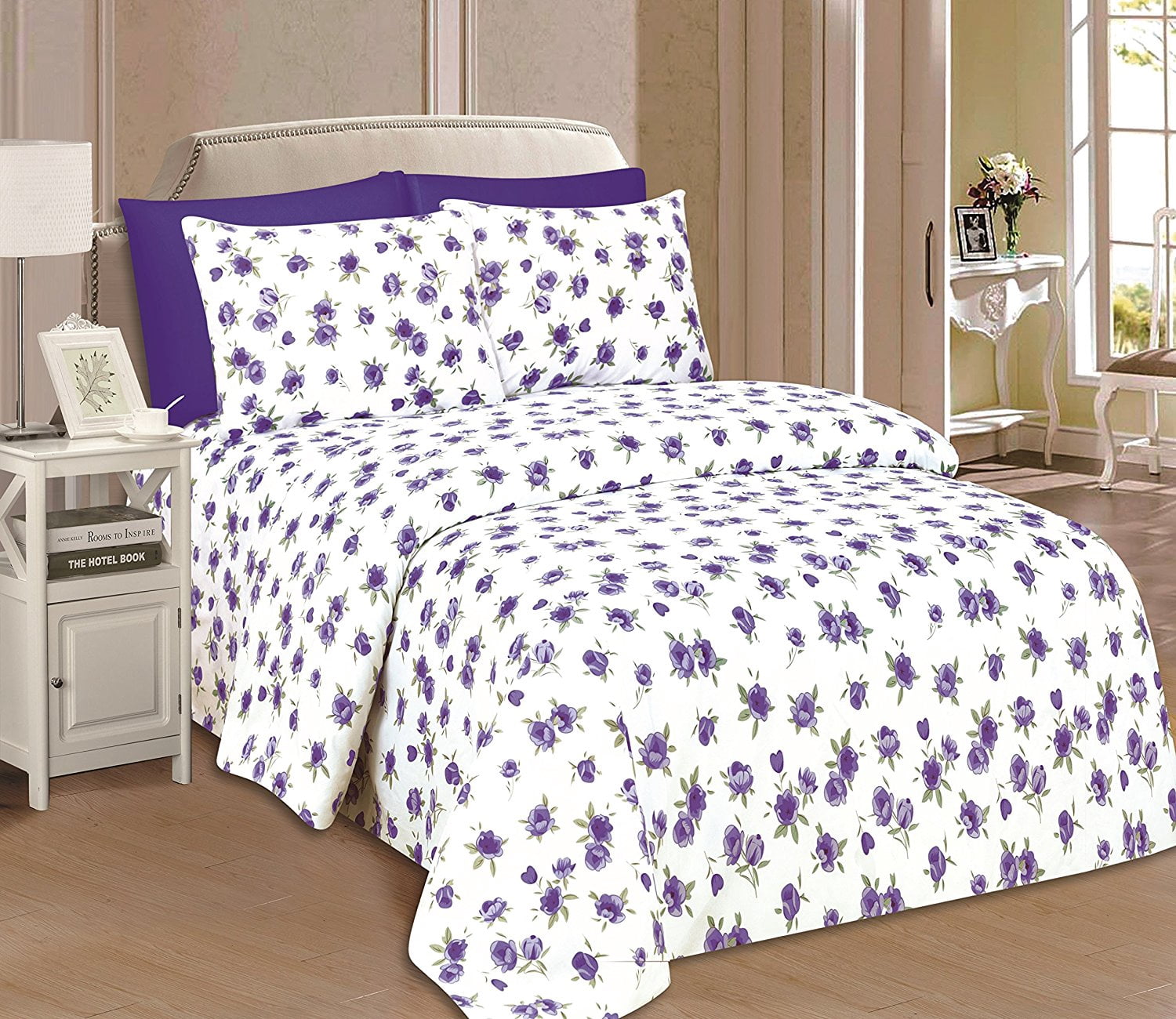 Beverly Hills 1800 Series Ultra-Soft Printed 6 PC Sheet Set (CalKing ...