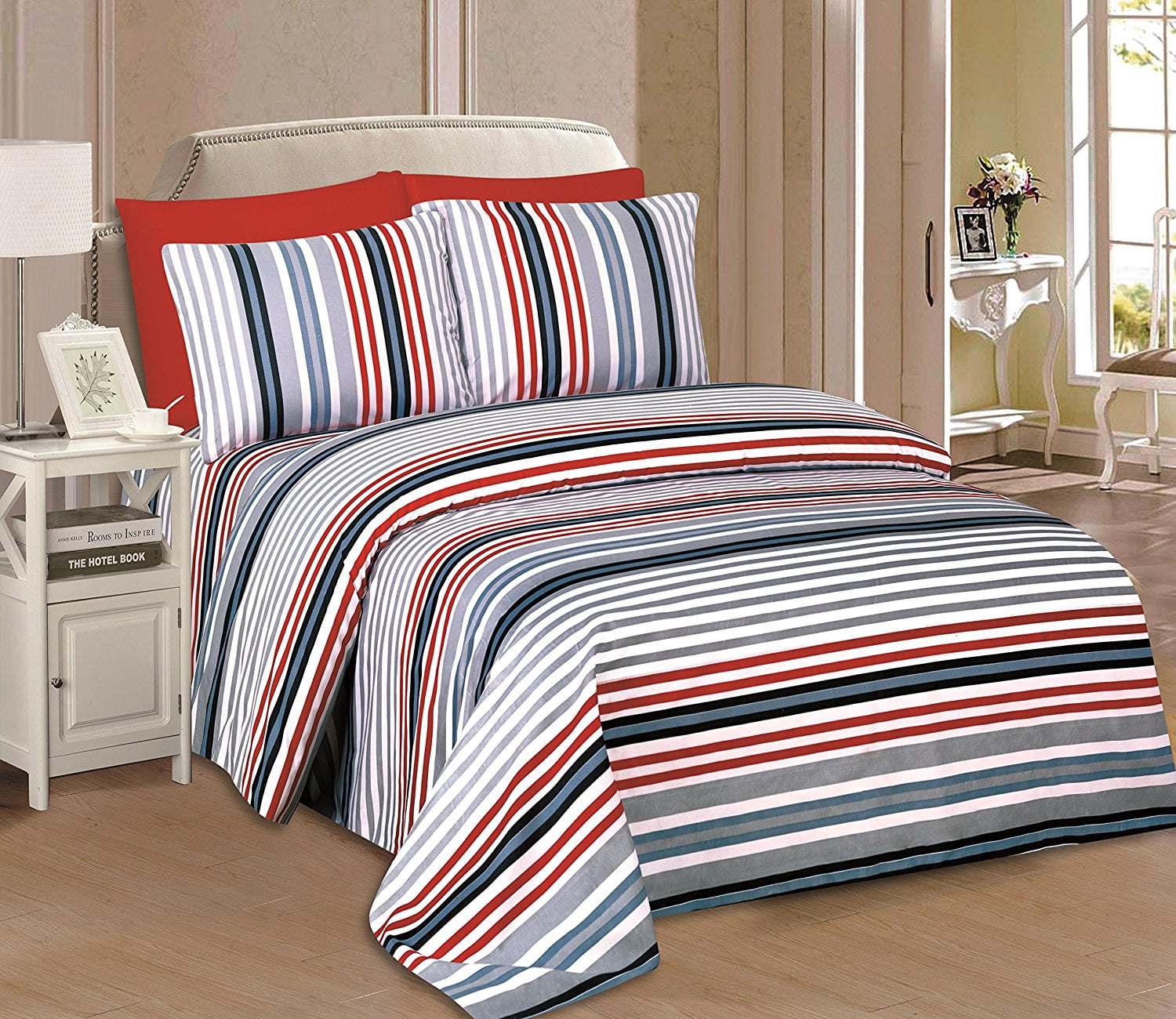 Beverly Hills 1800 Series Ultra-Soft Printed 6 PC Sheet Set (CalKing ...