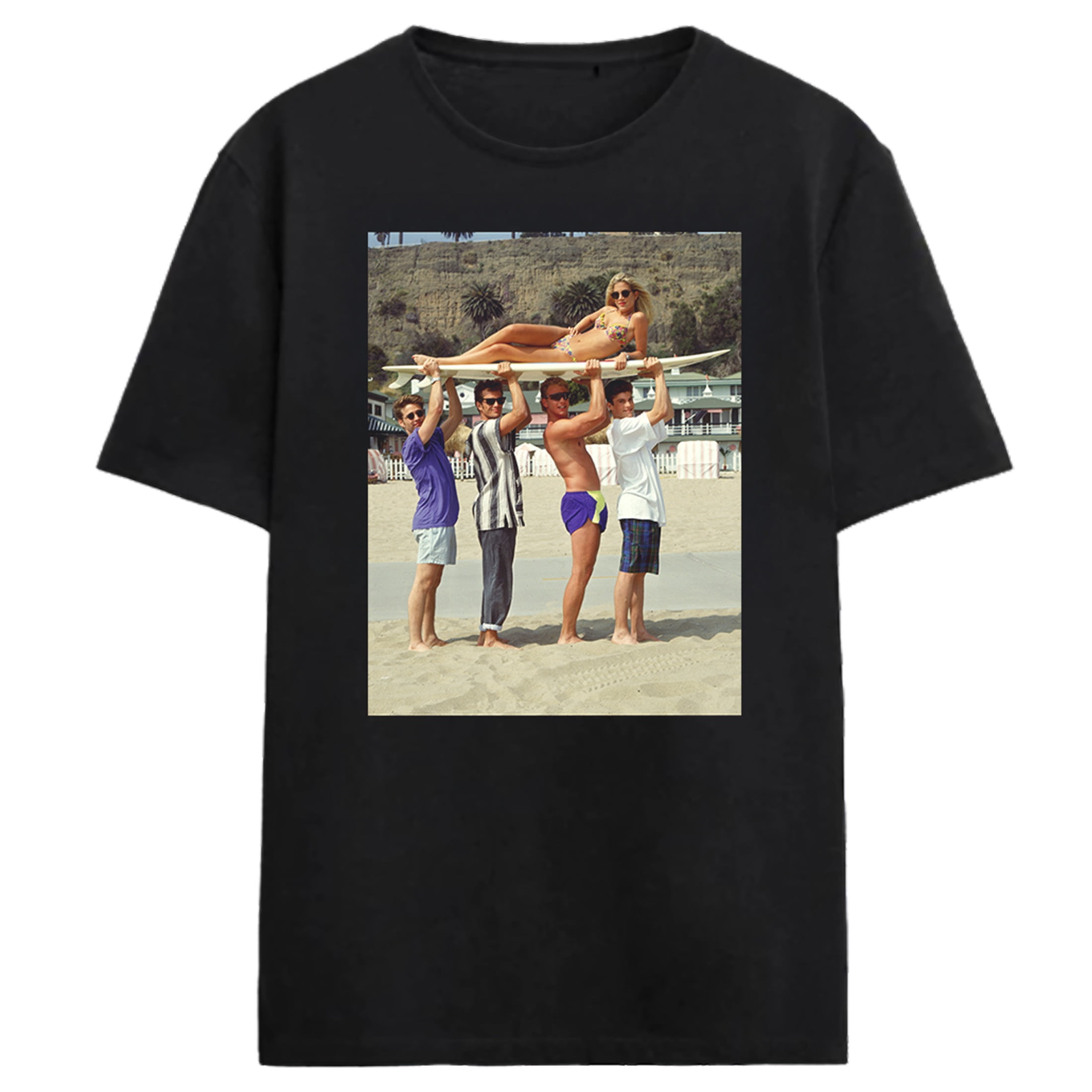 Beverly Hills 90210 Donna & The Boys Adult Black Short Sleeve Tee ...