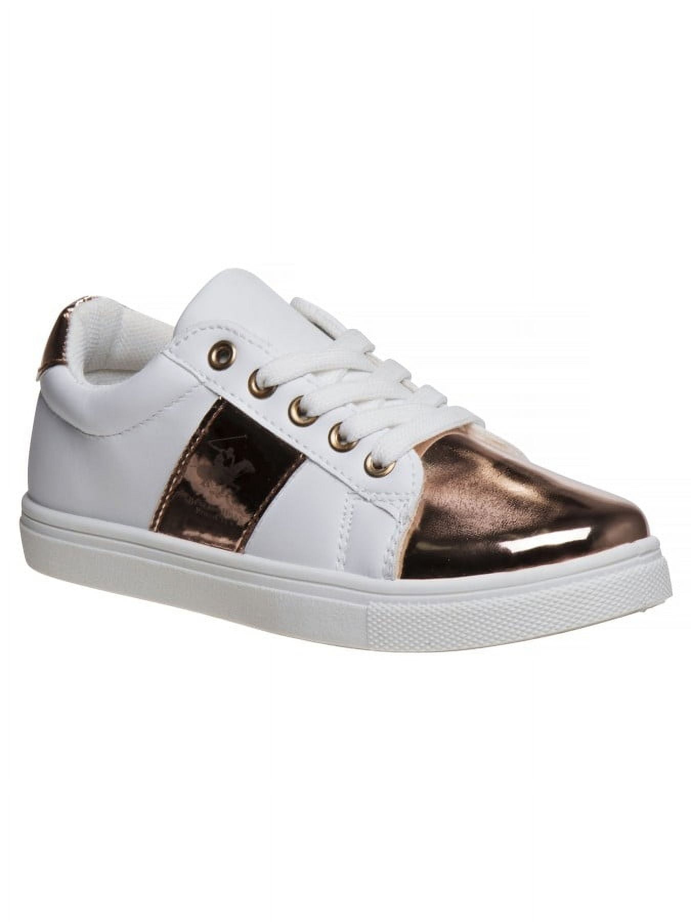 Beverly Hills Girls Lace-up Sneakers - White/RoseGold, Size: 4 ...