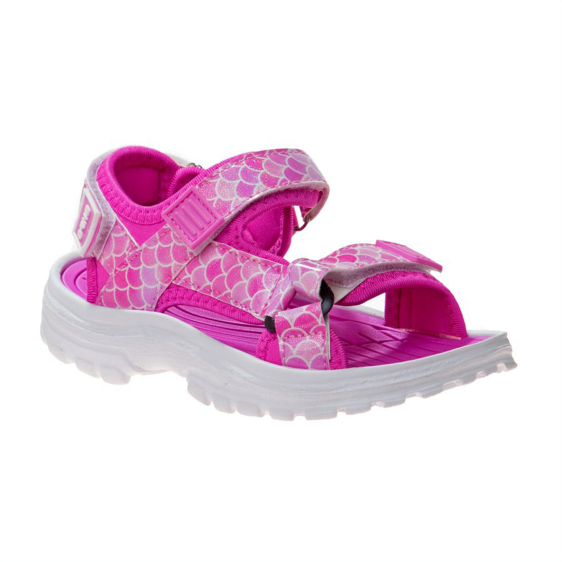 Wonder Nation Elastic Flatform Sandals (Little Girls & Big Girls ...