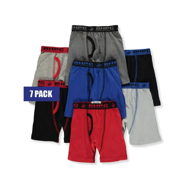 Beverly Hills Polo Club Boys' 7-Pack Boxer Briefs Color: royal blue ...