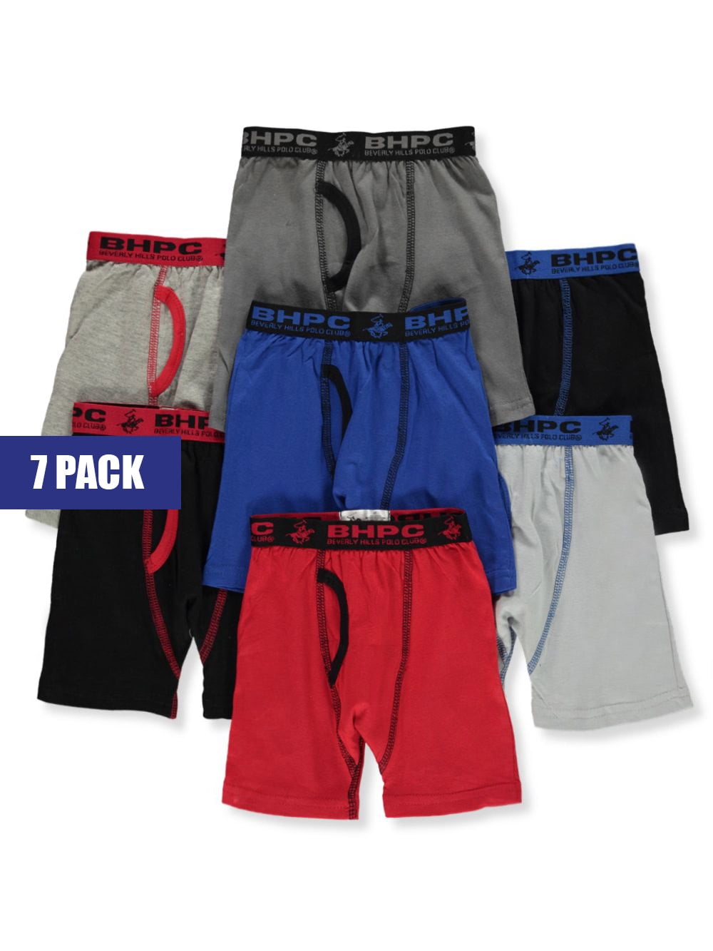 Beverly Hills Polo Club Boys' 7-Pack Boxer Briefs - royal blue multi, 4t (Toddler) - Walmart.com