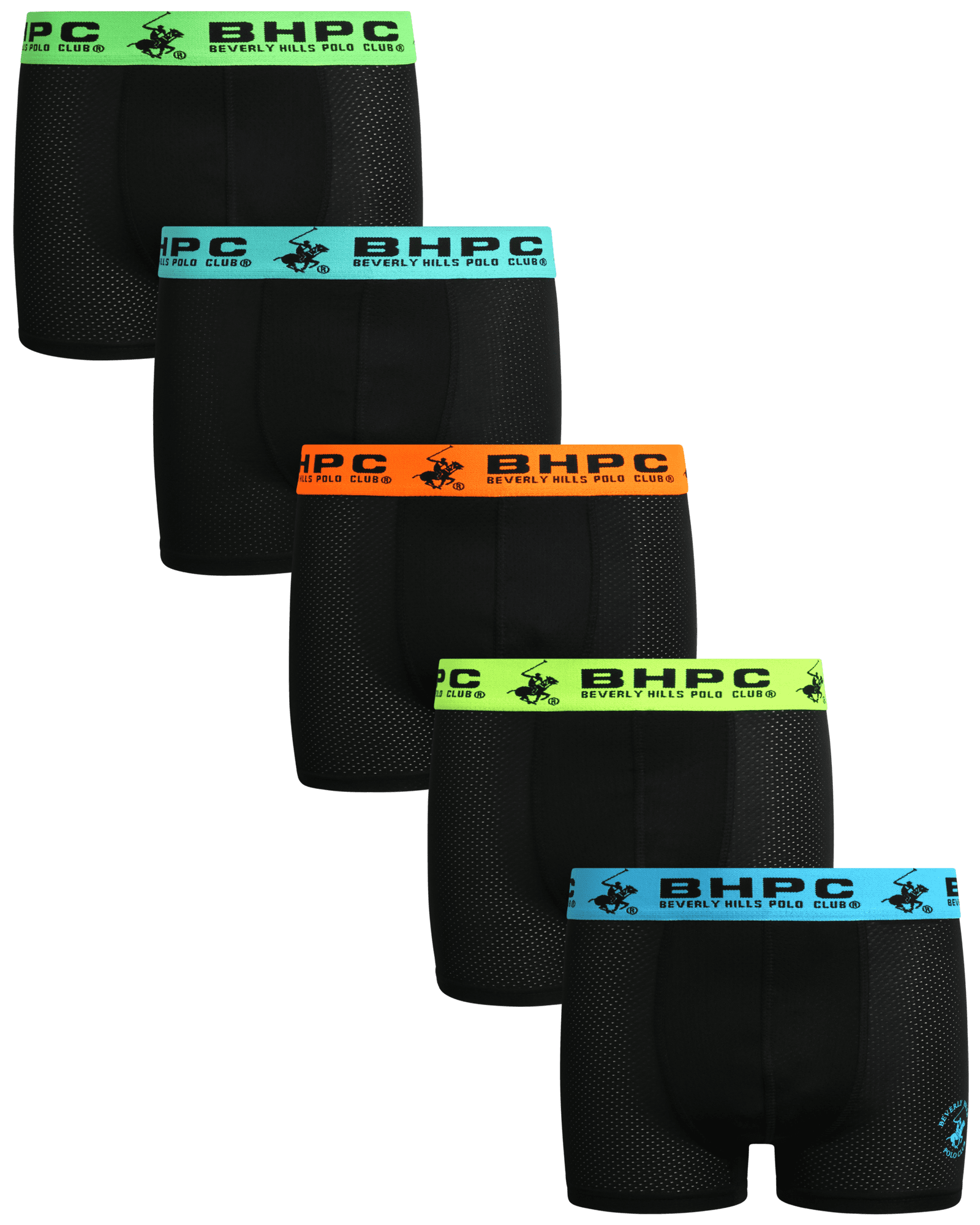 Beverly Hills Polo Club Boys Boxer Briefs - 5 Pack Comfort Mesh ...