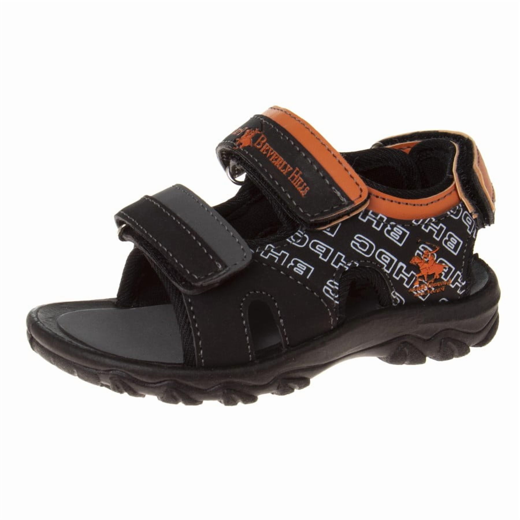 Beverly Hills Polo Club Boys Double Hook & Loop Sport Sandals (Toddler ...