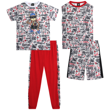 Quad Seven Boys' Pajama Set - 2 or 4 Piece Sleep Shirt and Pajama ...