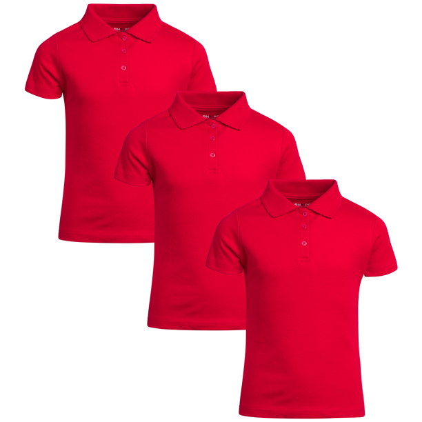 Beverly Hills Polo Club Girls' School Uniform Shirt – 3 Pack Short ...